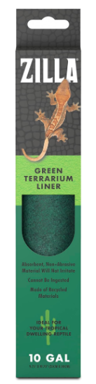 Zilla 10 GALLON Reptile Terrarium Liner, Green | CRAZY FROG LADY L.L.C.